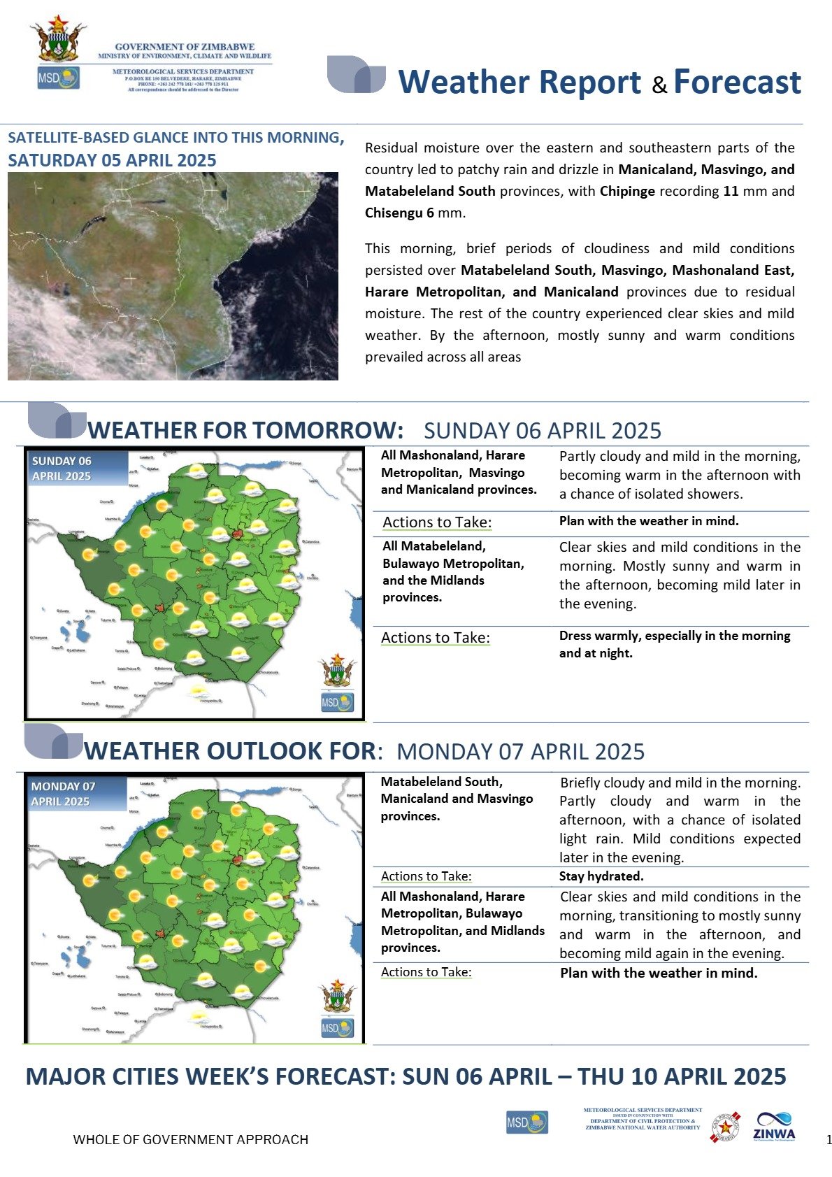 Daily Weather Forecast 05 April 2025