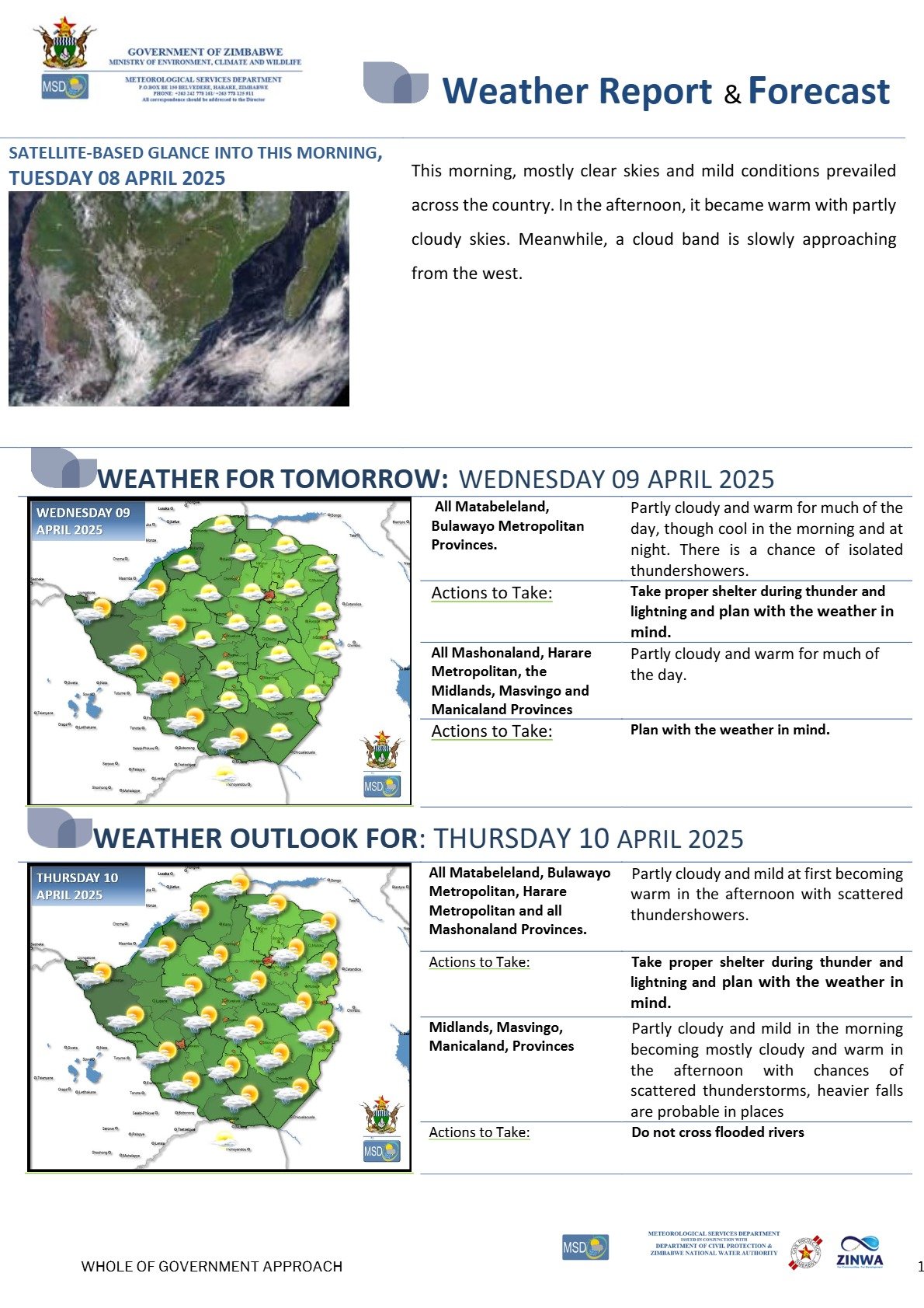 Daily Weather Forecast 08 April 2025