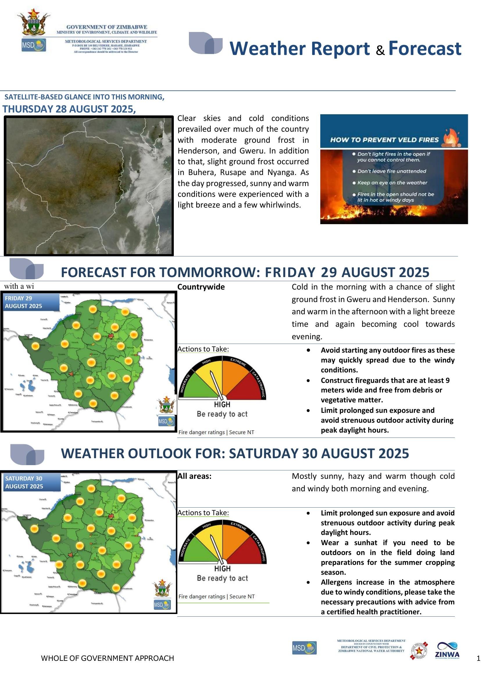 Daily Weather Forecast 28 August 2025