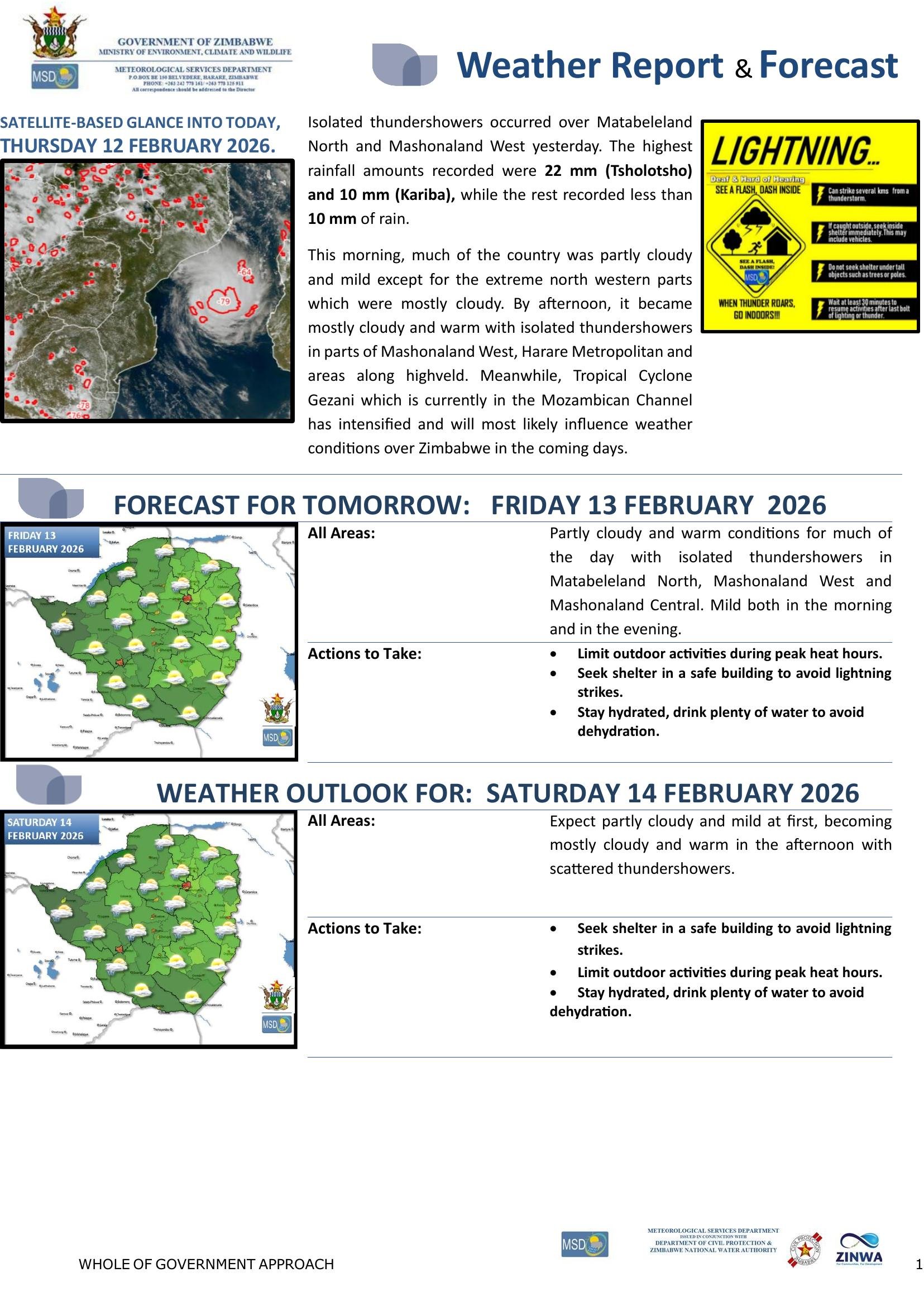 Daily Weather Forecast 12 February 2026